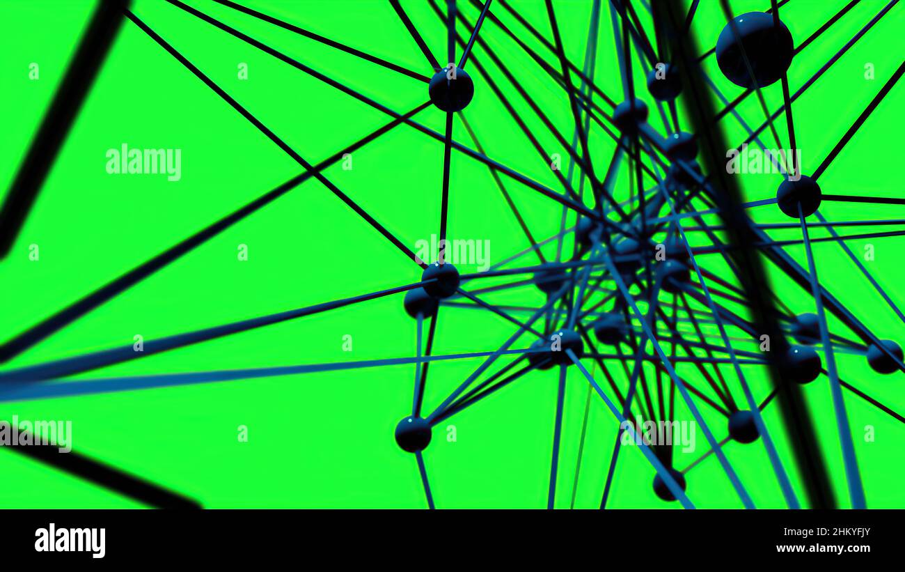 Technology network concept - 3d illustration on green screen Stock ...