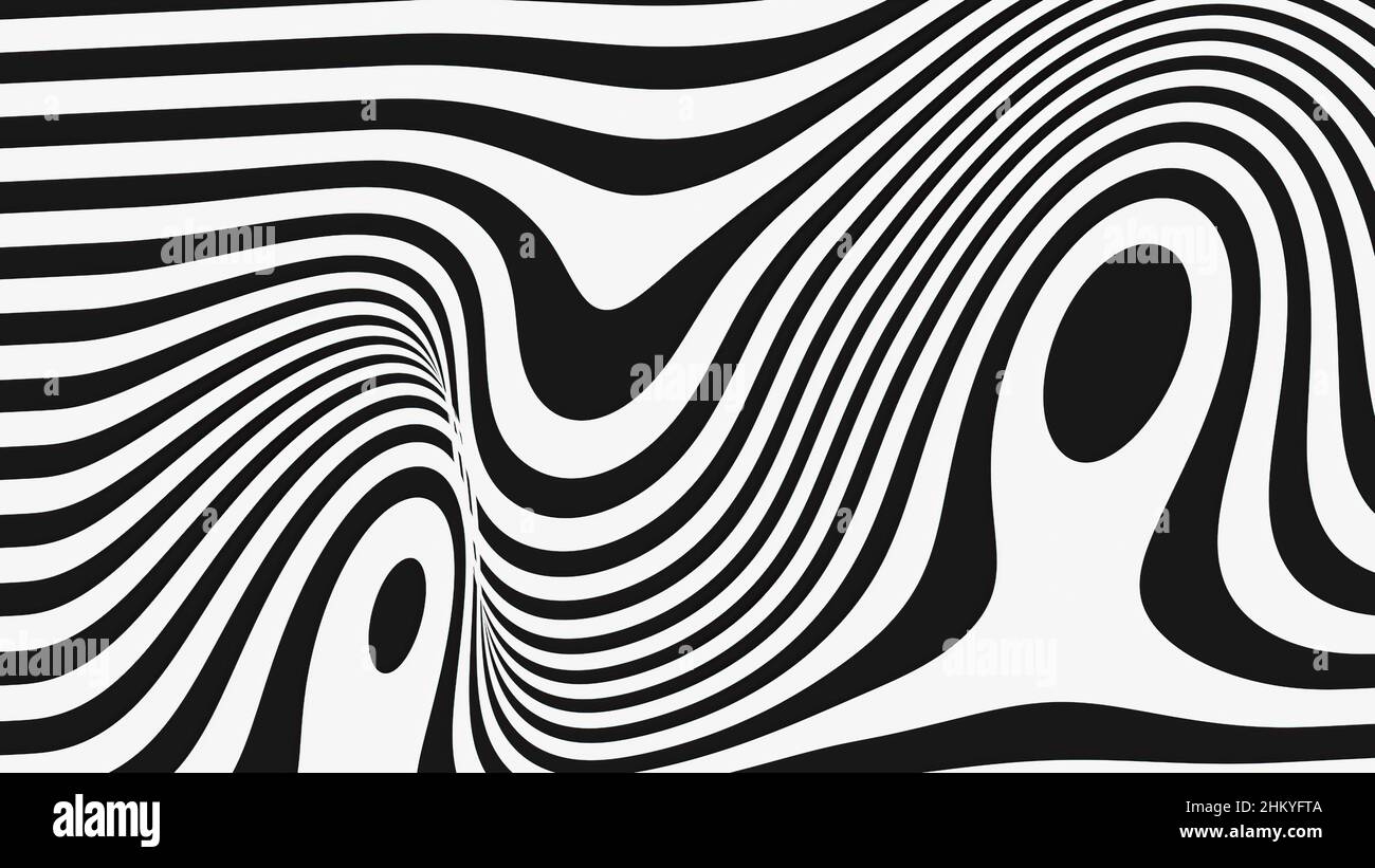 3d illustration - abstract black and white background with lines Stock ...