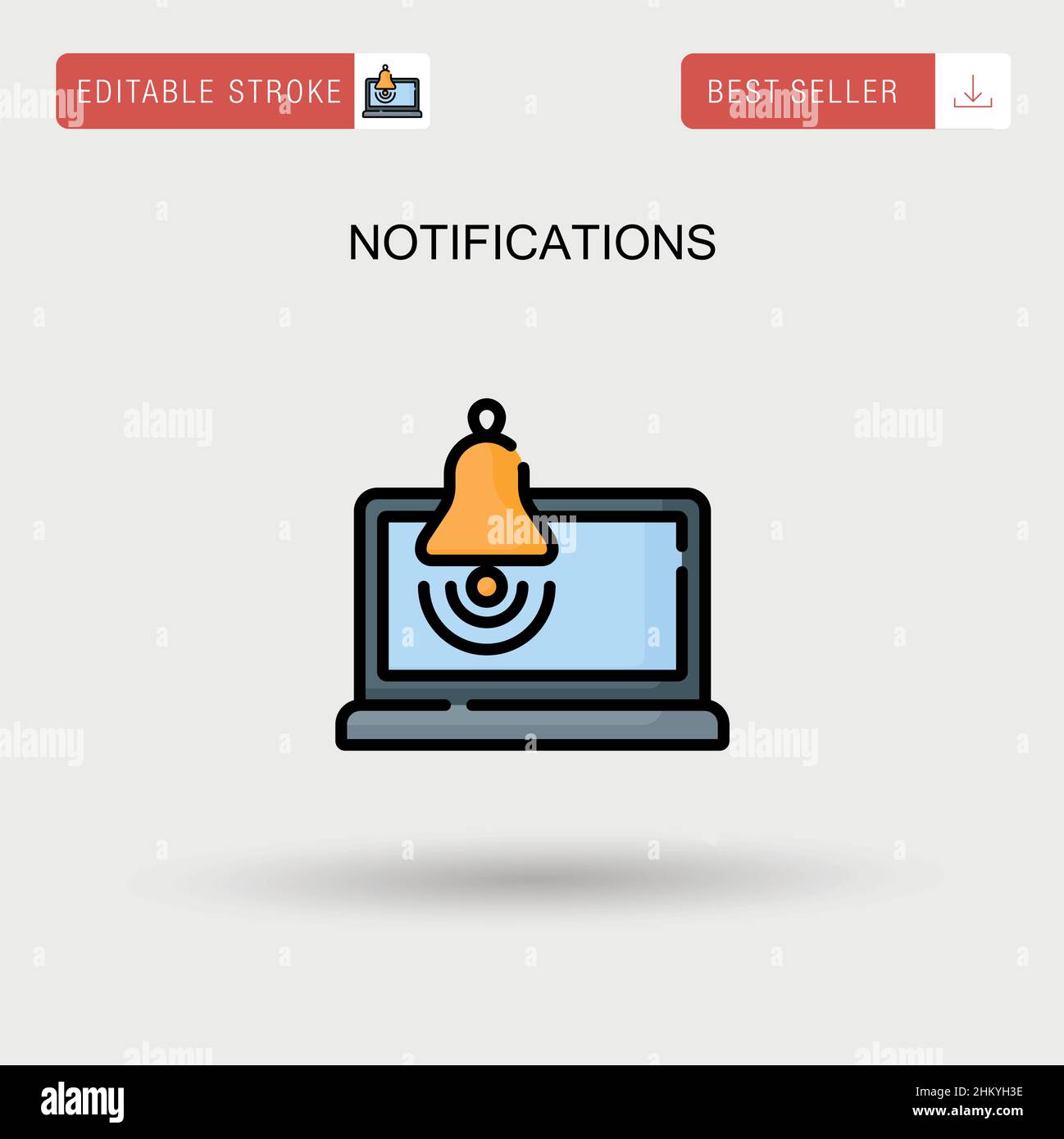 Notifications Simple vector icon Stock Vector Image & Art - Alamy