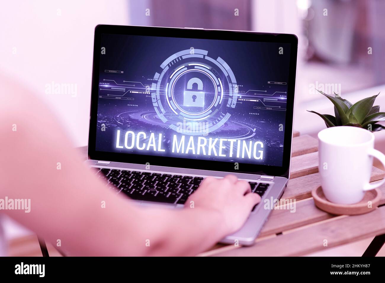 Text caption presenting Local Marketing. Business idea targeting ...