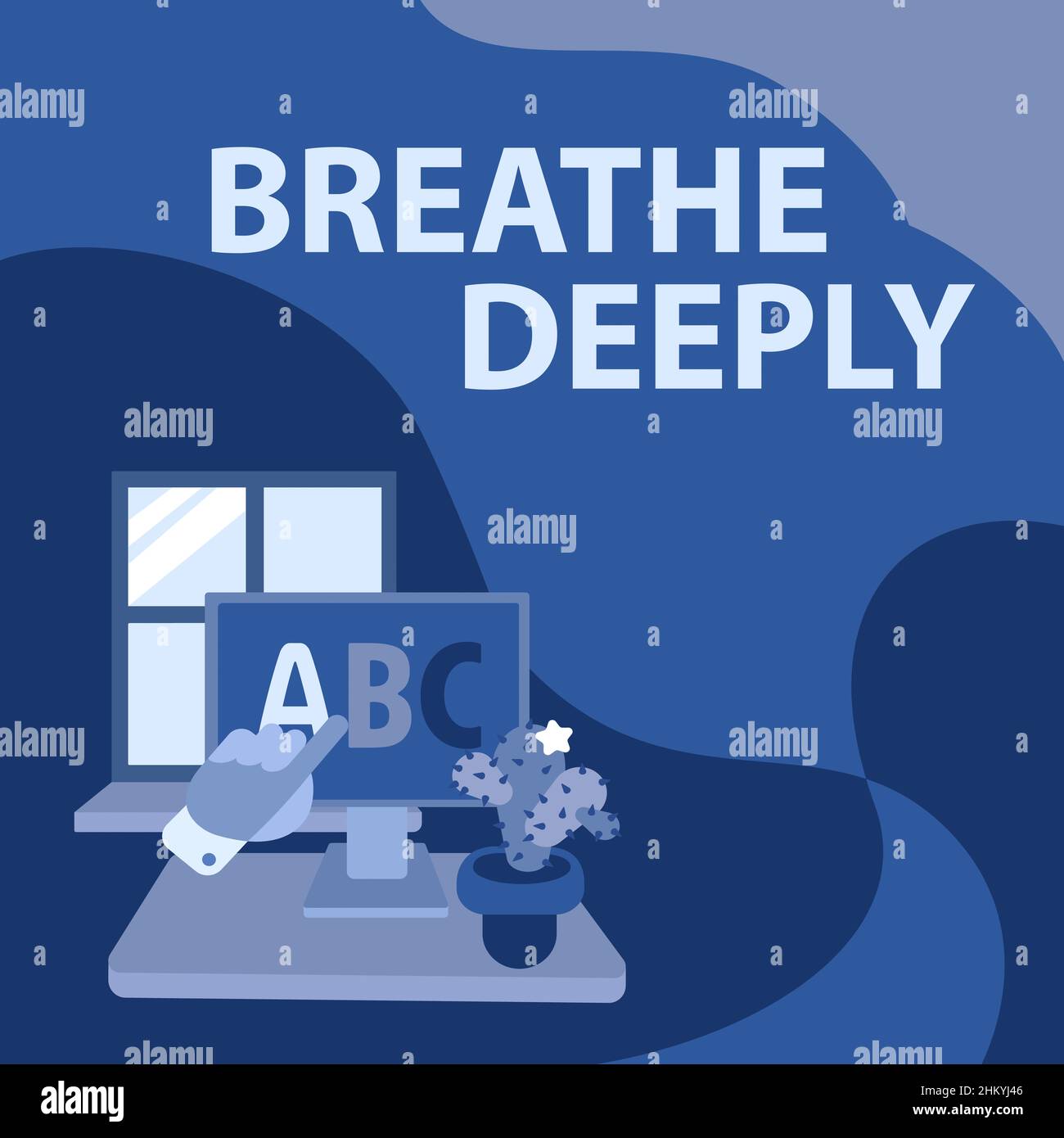 Conceptual caption Breathe Deeply. Conceptual photo to take a large ...