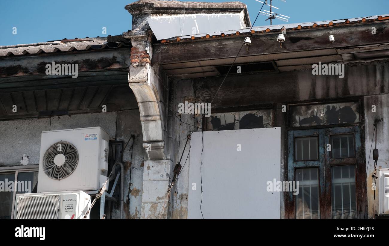 Old Fashion Shutters Heritage Low Rent Buildings Bangkok thailand Stock ...