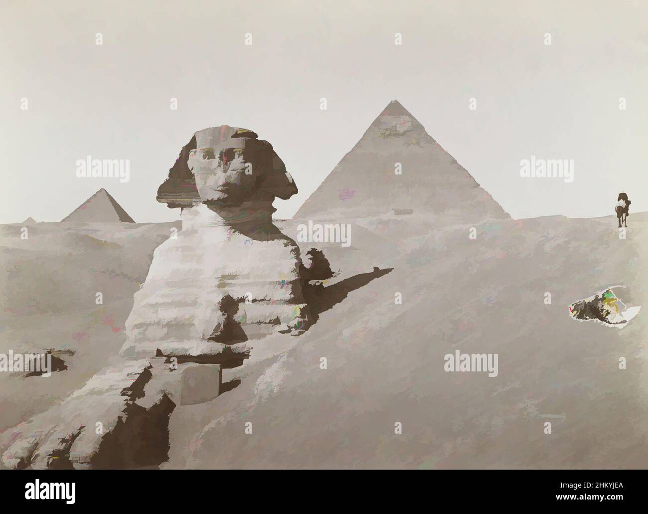 Art inspired by The sphinx at the pyramids in the plain of Giza, Egypt ...