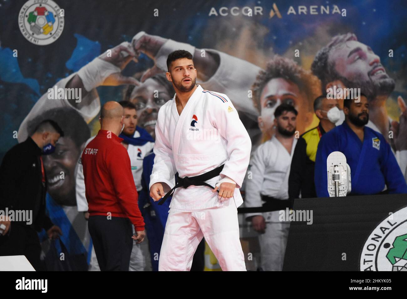 Alexis Mathieu (FRA) competes on men's -90 kg during the Paris Grand ...