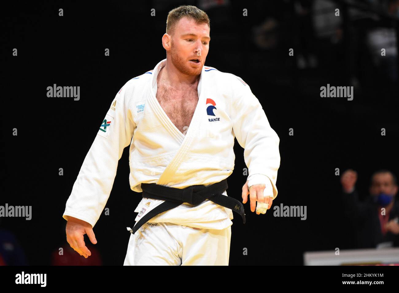 Axel Clerget (FRA) competes on men's -100kg during the Paris Grand Slam ...