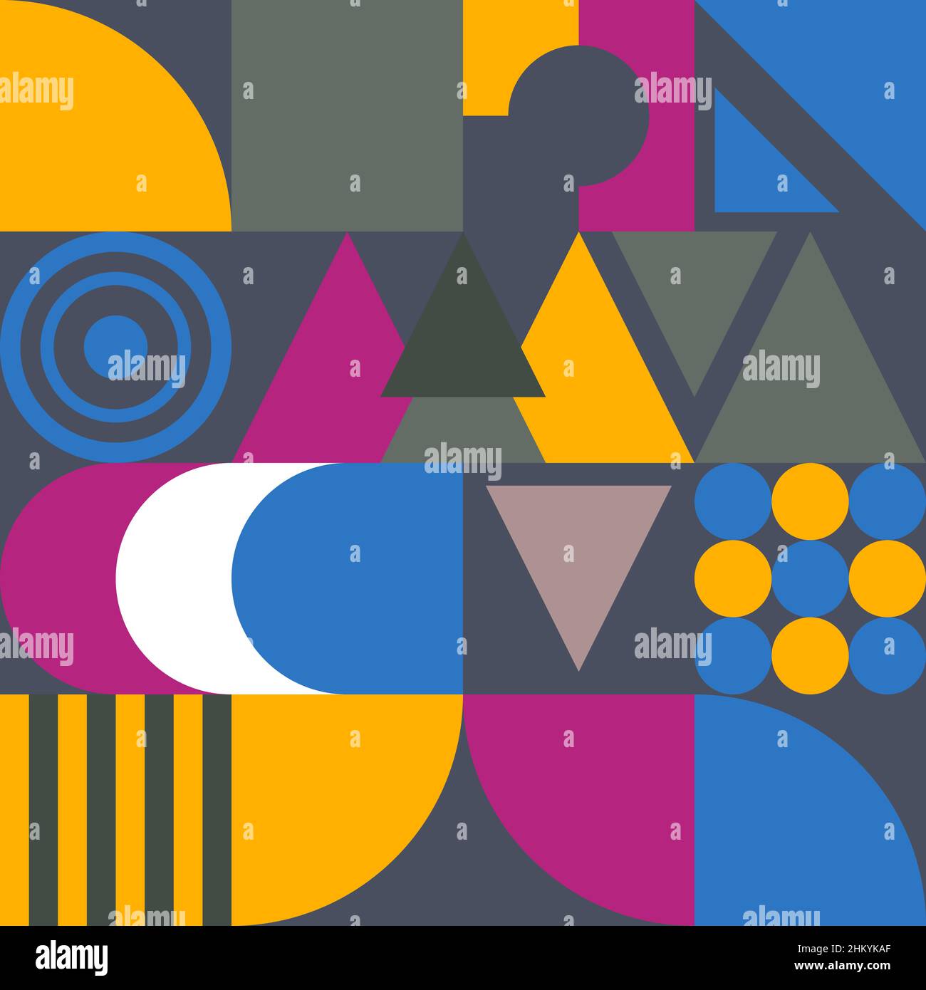 Bauhaus seamless pattern with geometric shapes. Bauhaus background with ...