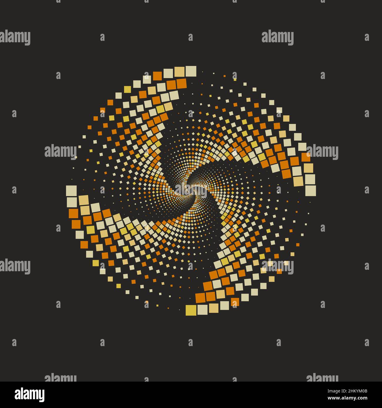 Vortex element, geometric halftone pattern. Whirlpool, spiral circle ...