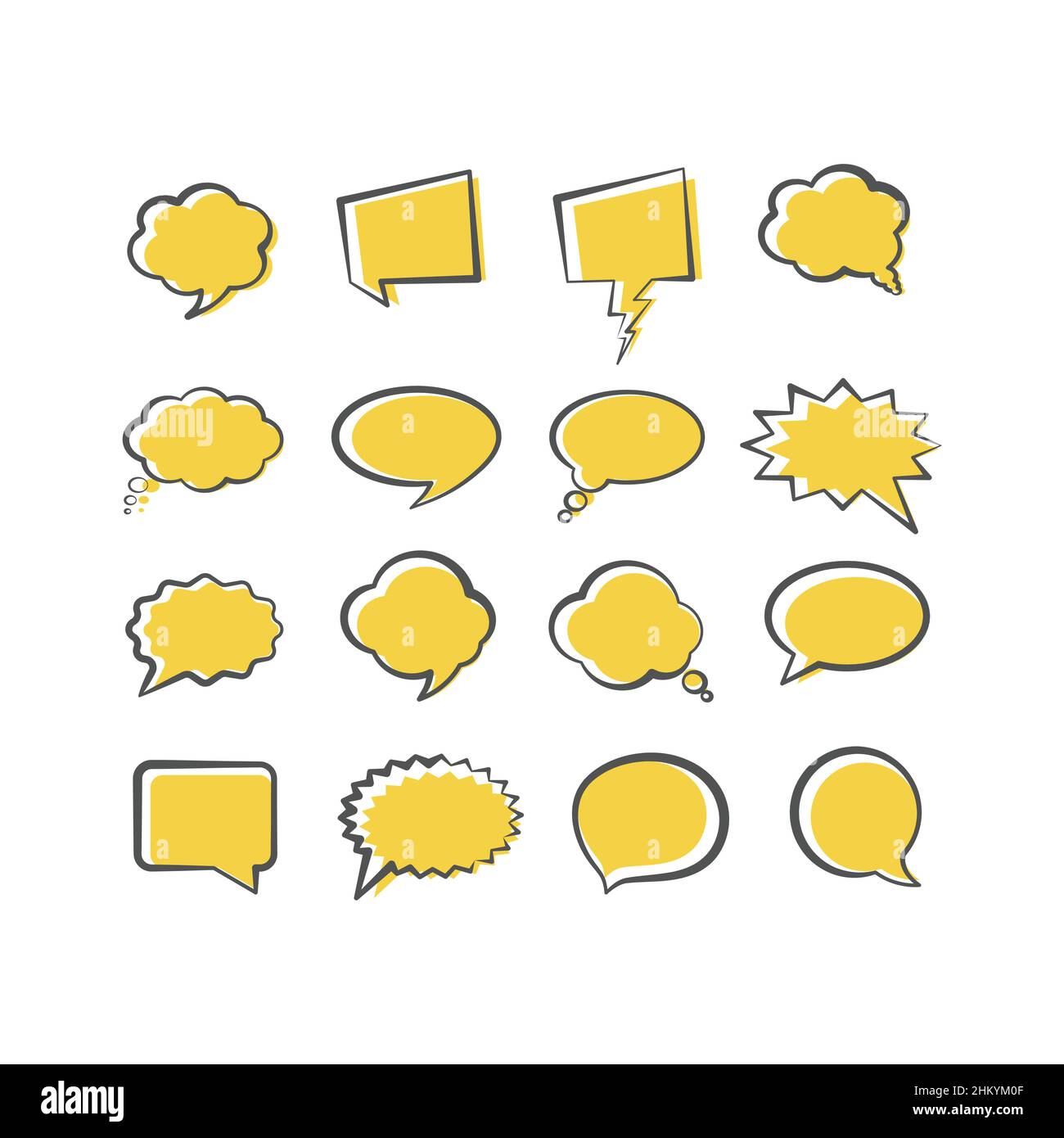 Chat, thought bubble comic style icon set. Speech balloon or cloud ...