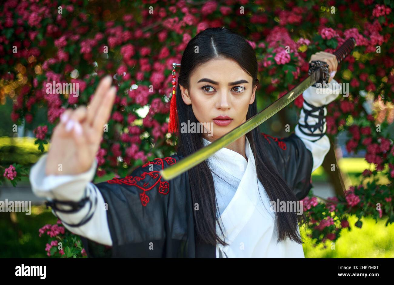 Asian Girl Japanese Sword