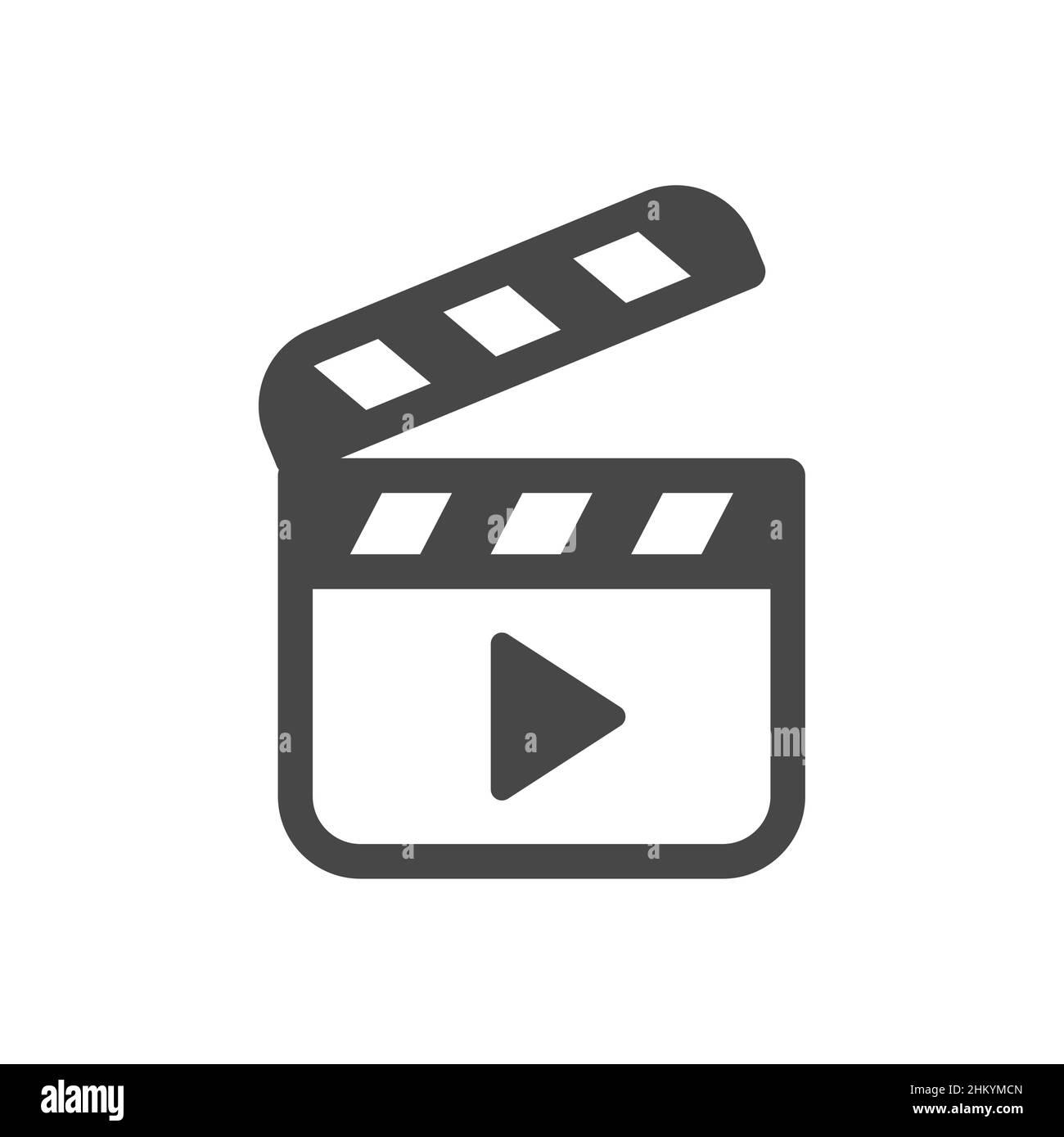 Clapboard movie production vector icon. Clapperboard filled symbol ...