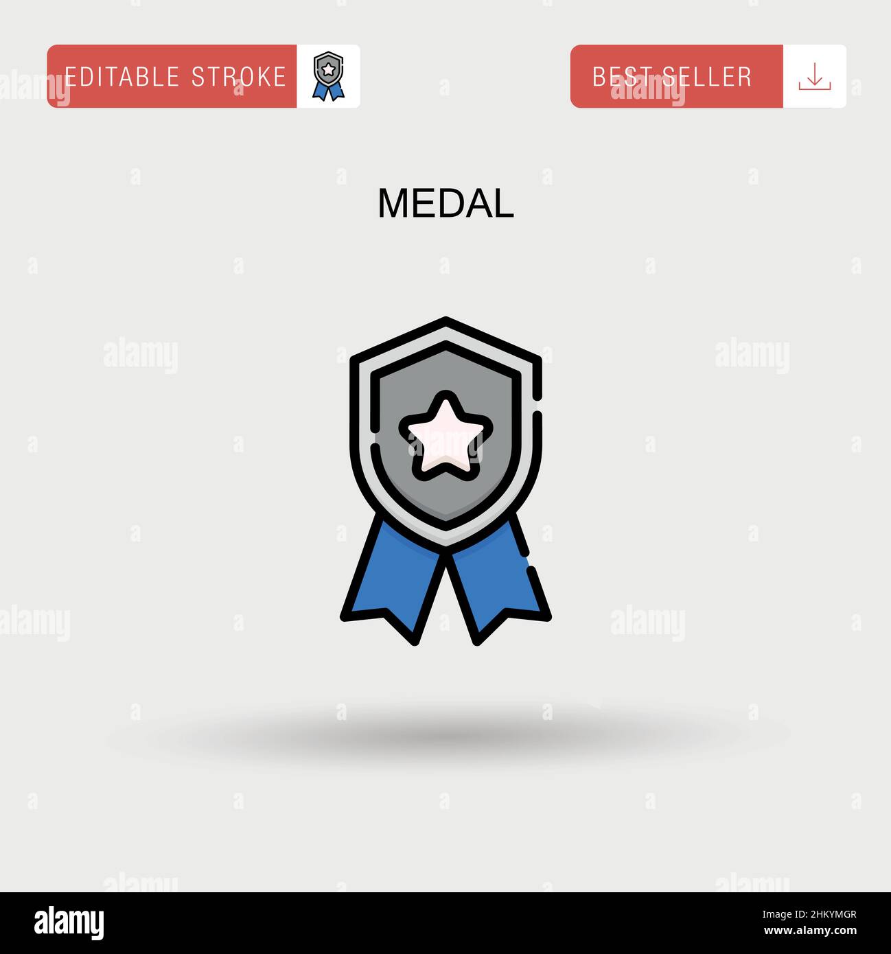 Medal Simple vector icon Stock Vector Image & Art - Alamy