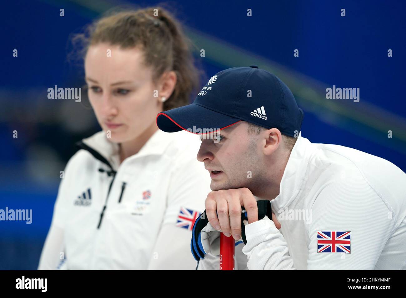 Great Britain's Jennifer Dodds (left) and Bruce Mouat in action against ...