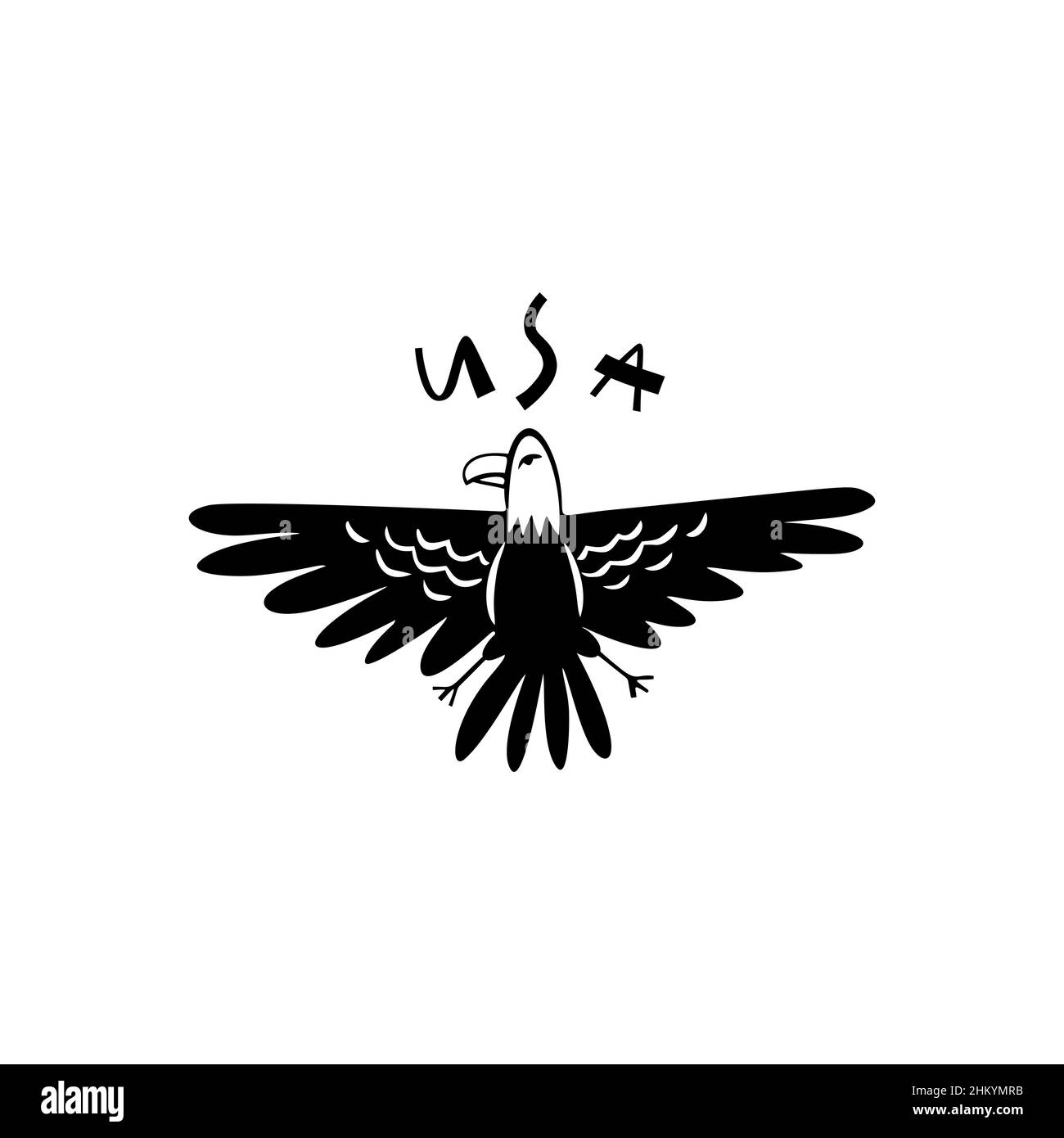 Vector hand drawn symbol of United States of America. Travel ...