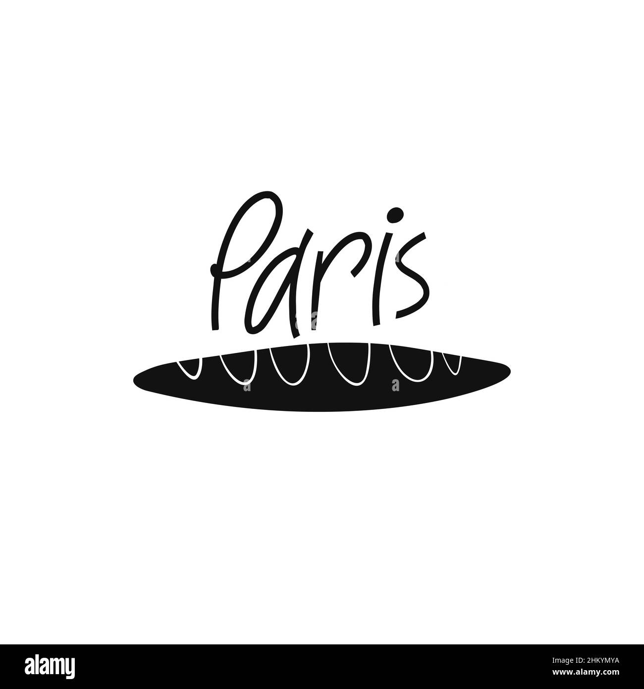 Vector hand drawn food symbol of Paris. Travel illustration of French ...