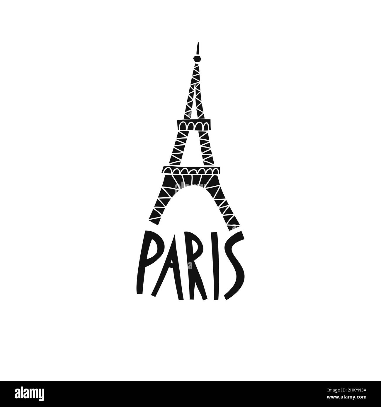 Vector hand drawn symbol of Paris. Travel illustration of French signs ...