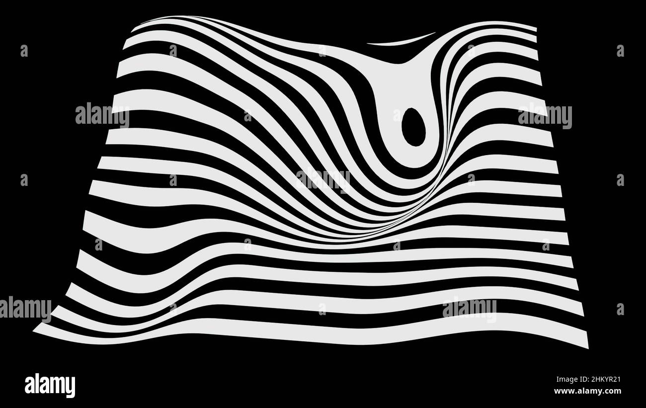 3d illustration - abstract black and white background with lines Stock ...