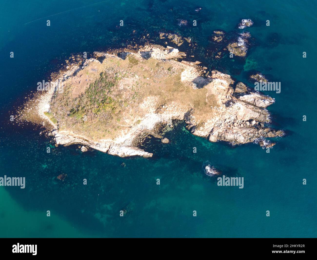 Aerial view snake island arkutino hi-res stock photography and images ...