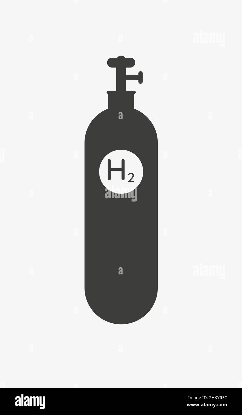 Hydrogen cylinder vector icon on white background Stock Vector Image ...