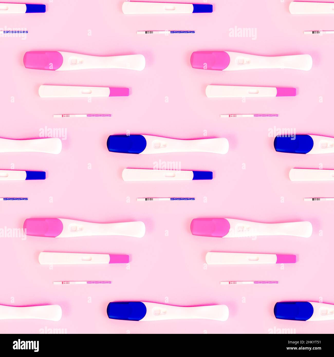 Different types of new pregnancy tests repeat seamless pattern on light ...