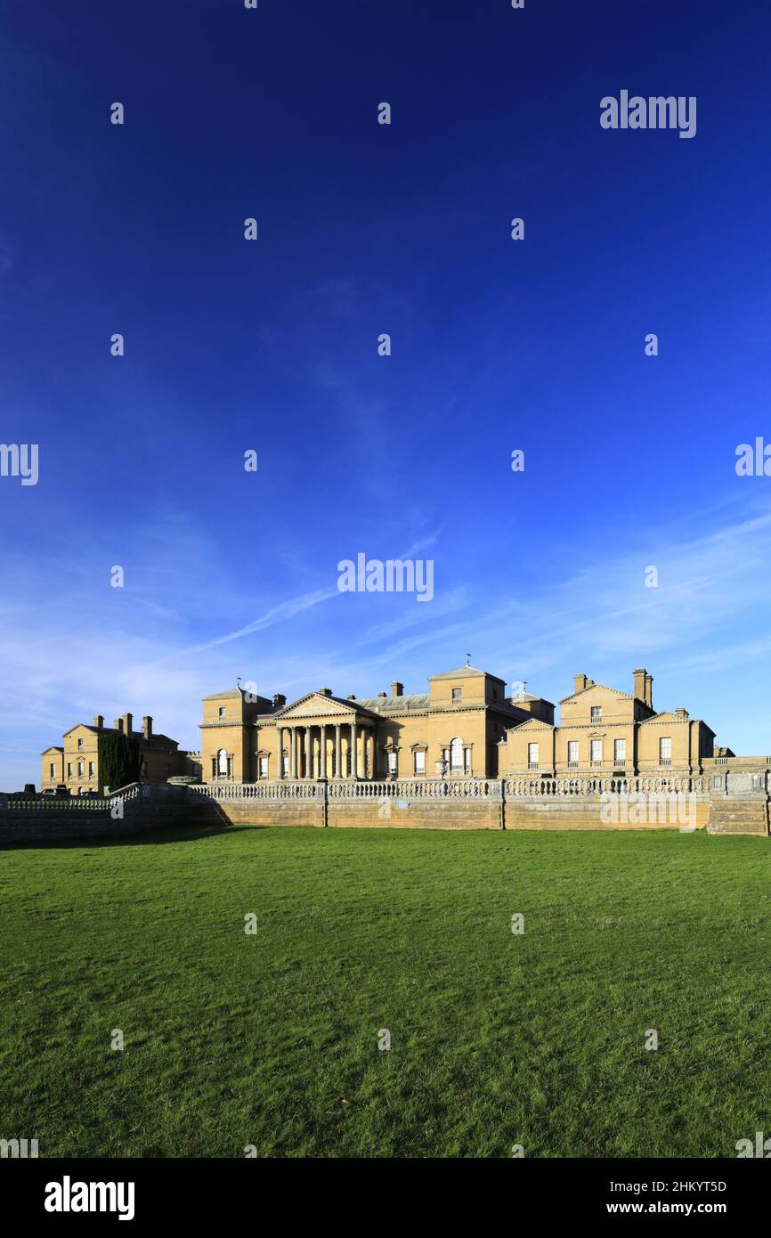 Autumn view of one of the great Palladian Houses of England, Holkham ...