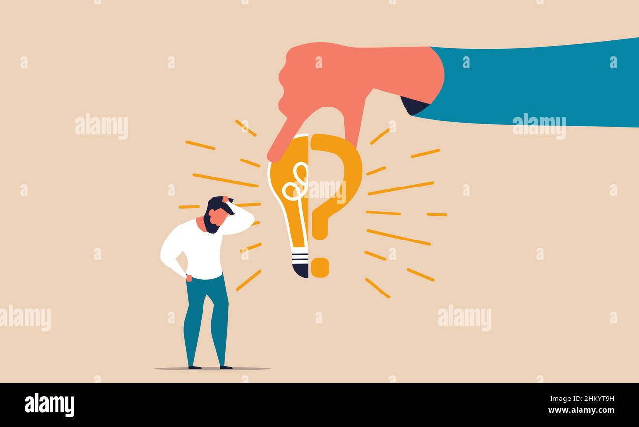 Decision answer and ask to question business problem. Learning concept with solving opinion idea ...