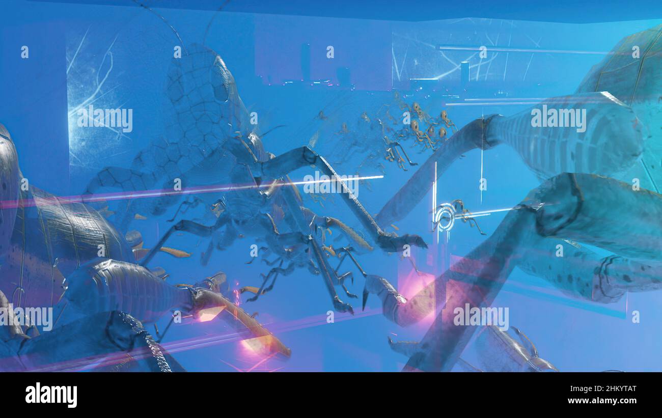 Swarm of locusts illustration hi-res stock photography and images - Alamy