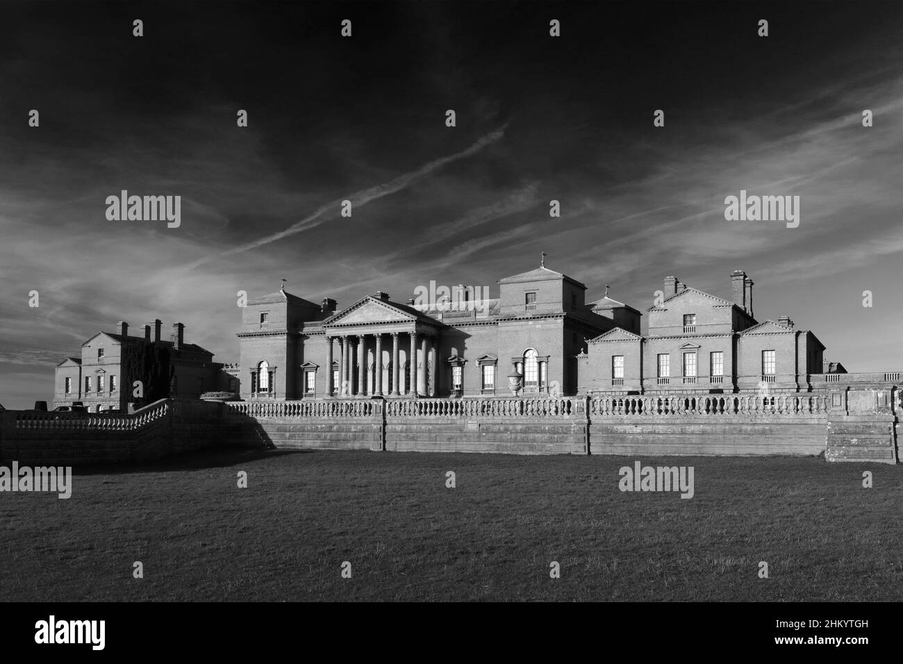 Autumn view of one of the great Palladian Houses of England, Holkham ...