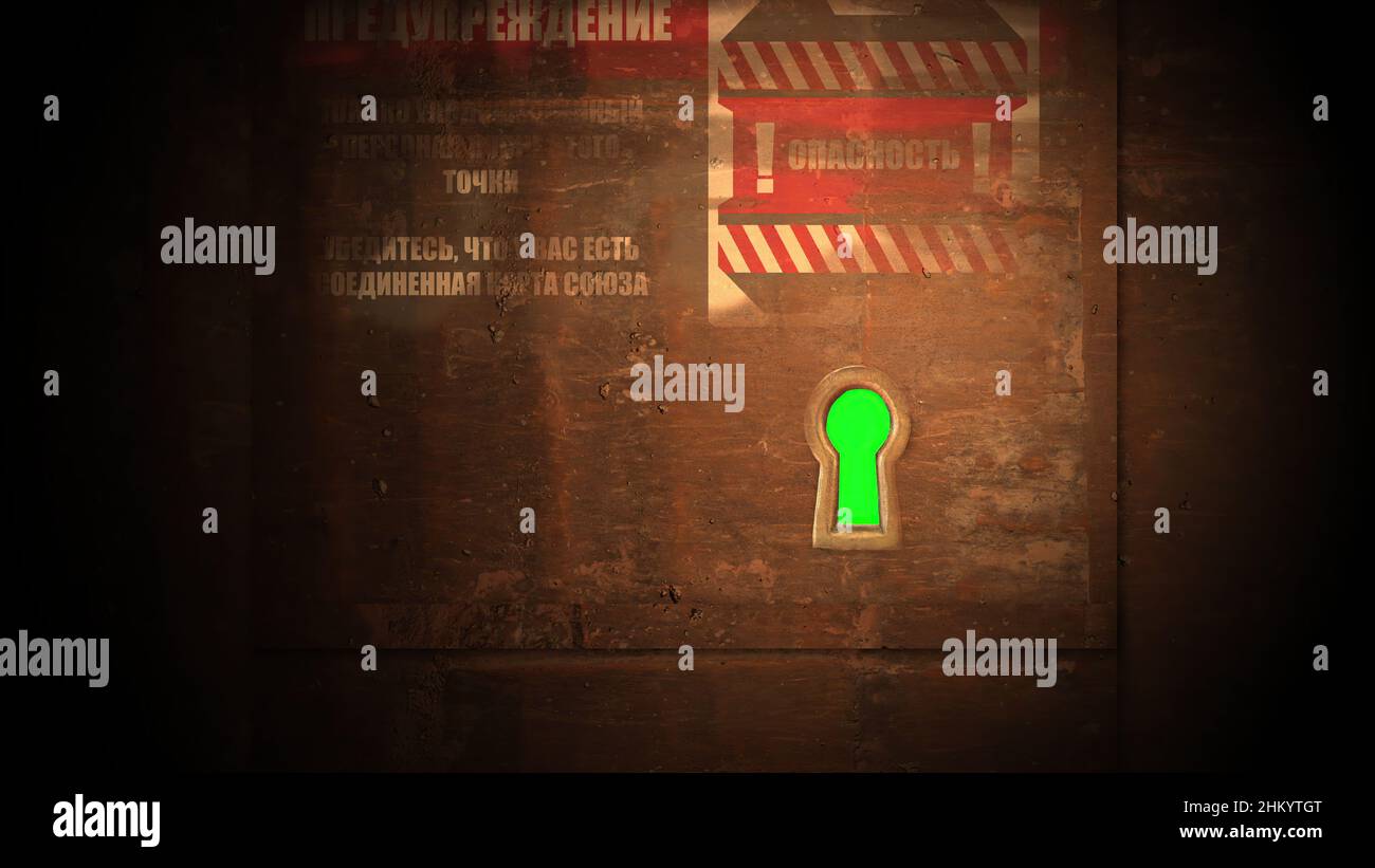 3d illustration - key hole with Green Screen from outside Stock Photo ...