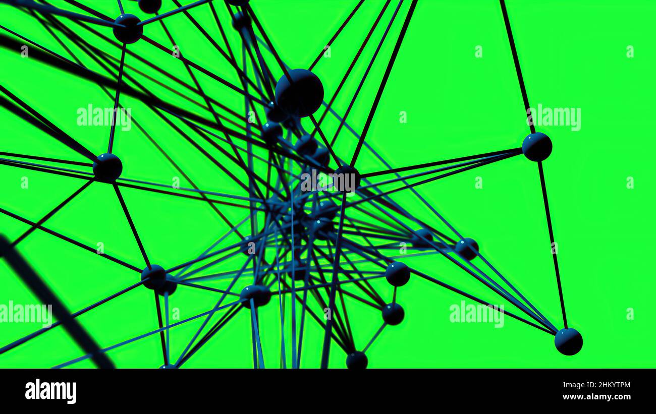 Technology network concept - 3d illustration on green screen Stock ...