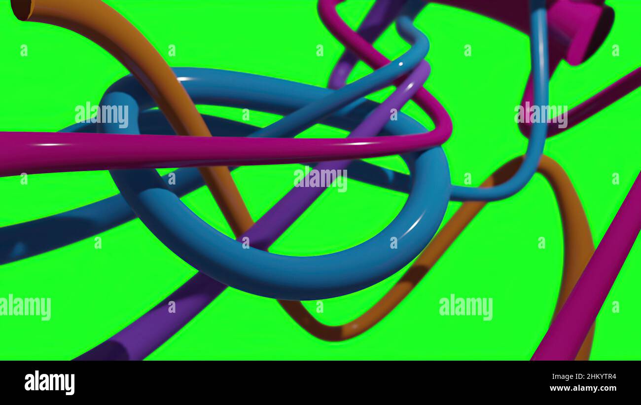 3d illustration - Abstract spiral shape. 3D Computer Design on green ...