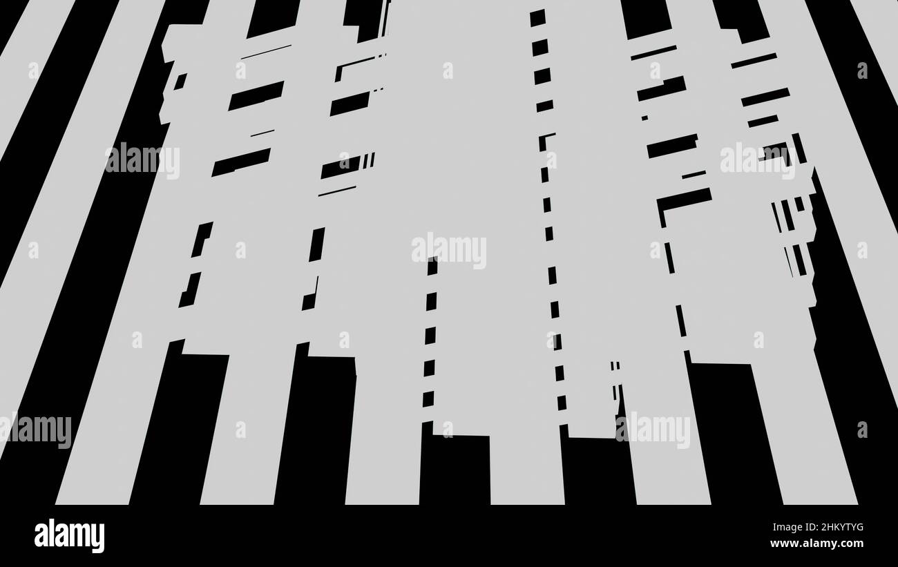 3d illustration - abstract black and white background with lines Stock ...