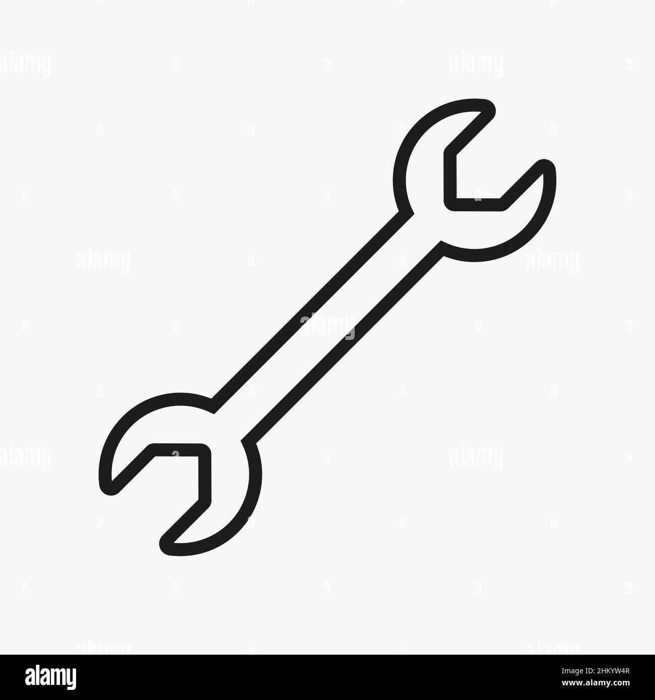 Repair tool symbol. Wrench vector outline icon Stock Vector Image & Art ...