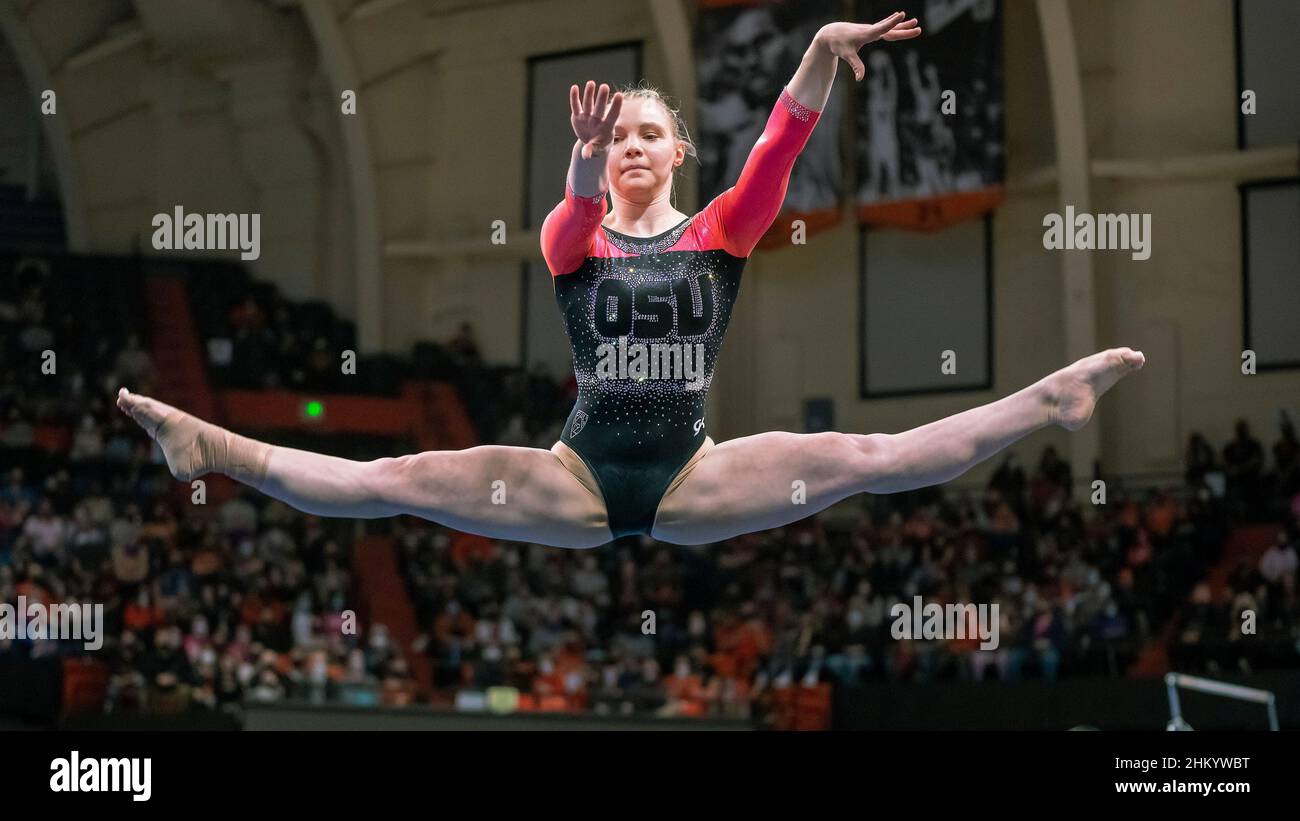 Corvallis, USA. 05th Feb, 2022. OSU's Jade Carey, the 2020 Olympic gold ...