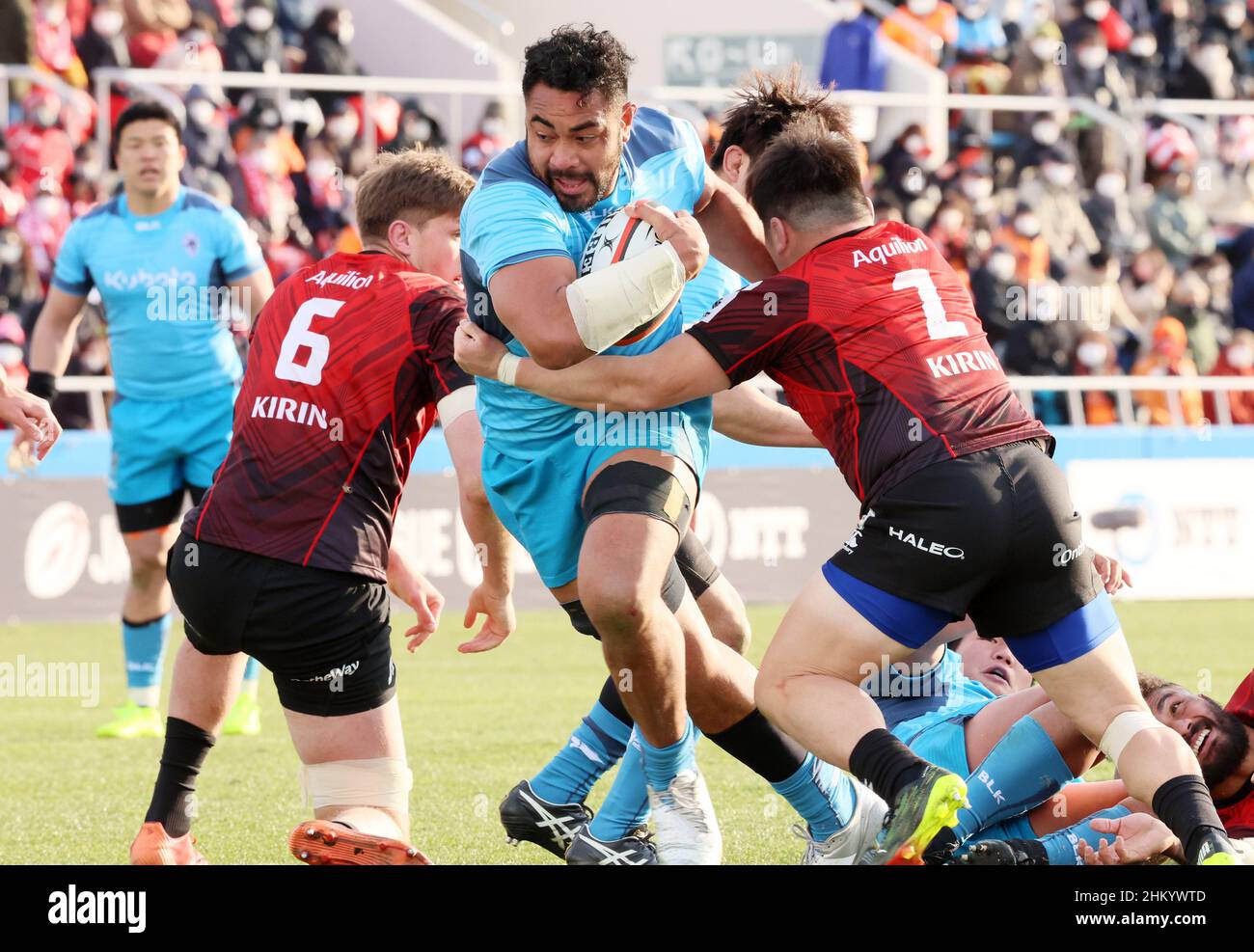 Yokohama, Japan. 6th Feb, 2022. Kubota Spears Funabashi Tokyo-bay lock ...