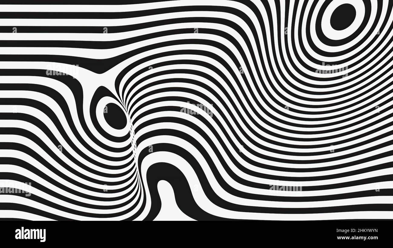 3d illustration - abstract black and white background with lines Stock ...