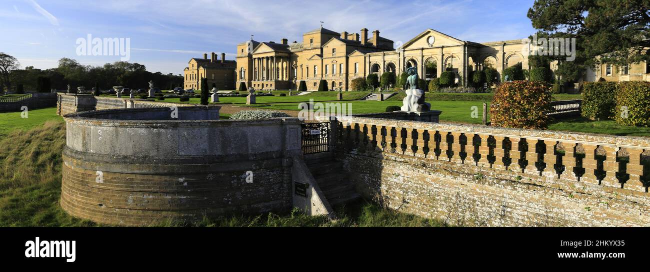 Autumn view of one of the great Palladian Houses of England, Holkham ...