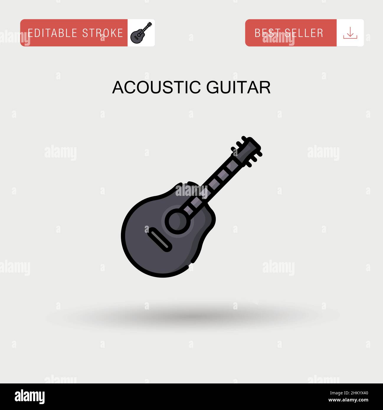 Acoustic guitar Simple vector icon Stock Vector Image & Art - Alamy