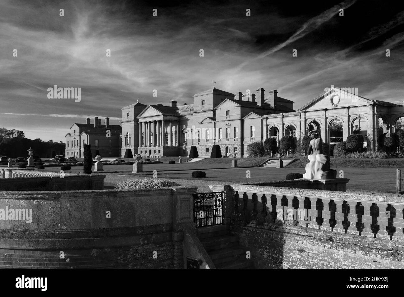 Autumn view of one of the great Palladian Houses of England, Holkham ...