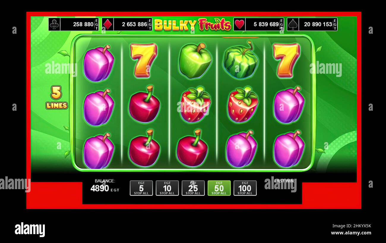 3d illustration - jackpot game symbols on black background Stock Photo ...