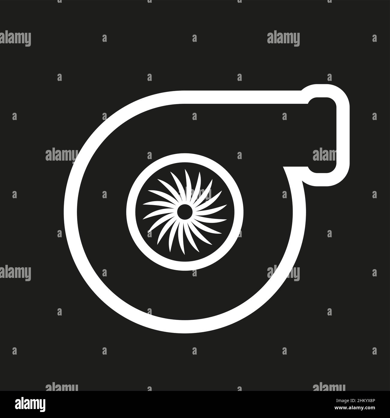 Vehicle performance turbo icon on black background Stock Vector Image ...