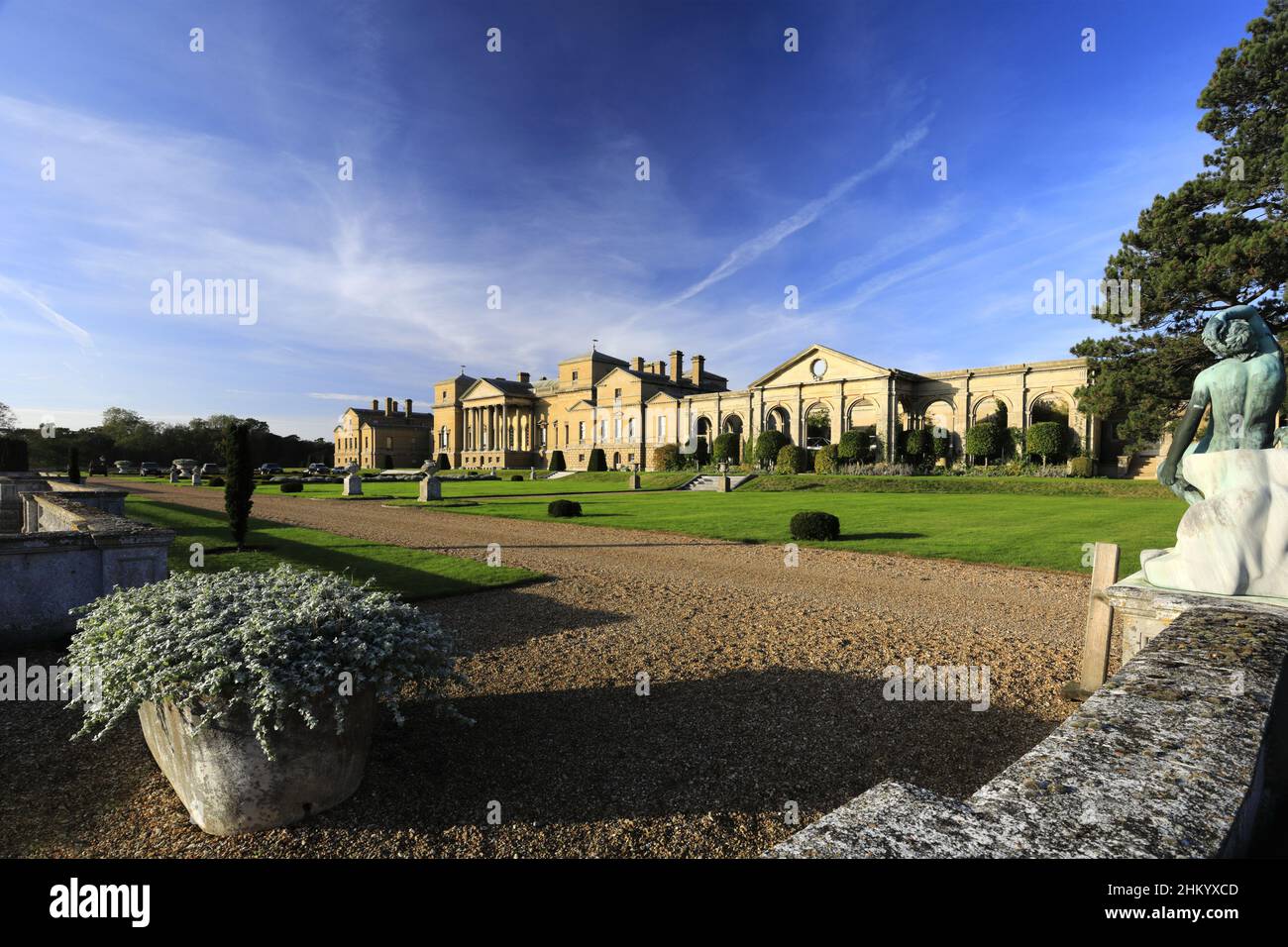 Autumn view of one of the great Palladian Houses of England, Holkham ...