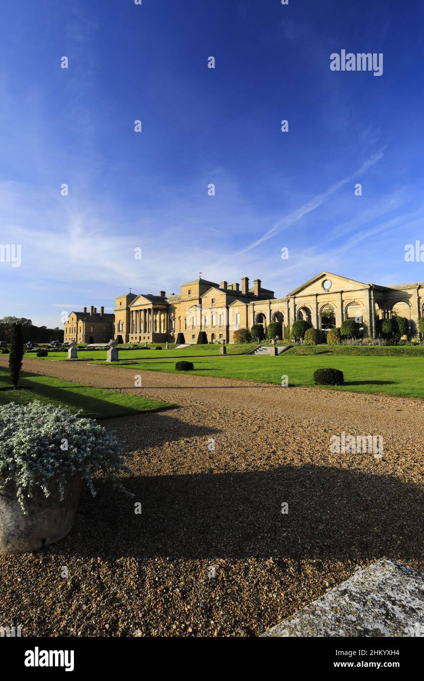 Autumn view of one of the great Palladian Houses of England, Holkham ...