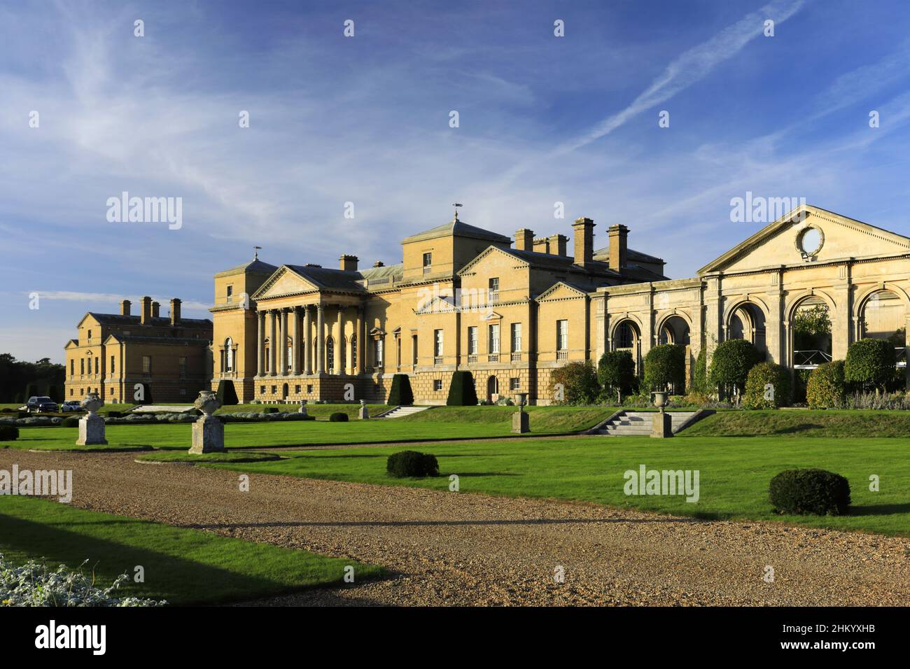 Autumn view of one of the great Palladian Houses of England, Holkham ...