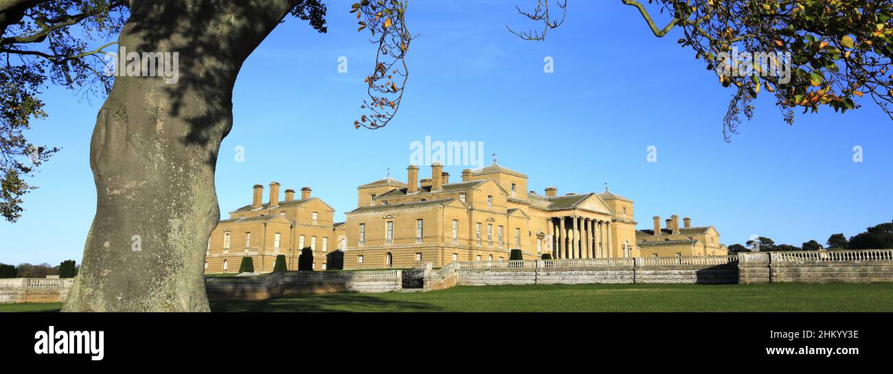 Autumn view of one of the great Palladian Houses of England, Holkham ...