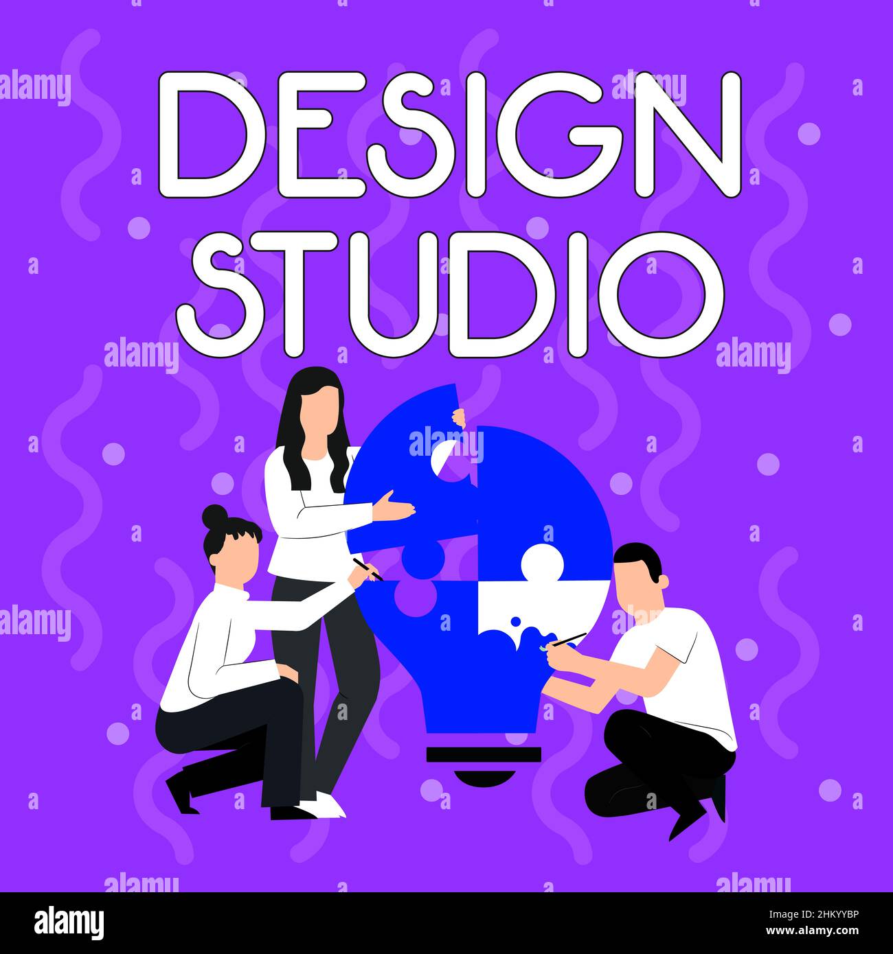 Text caption presenting Design Studio. Business concept workplace for ...