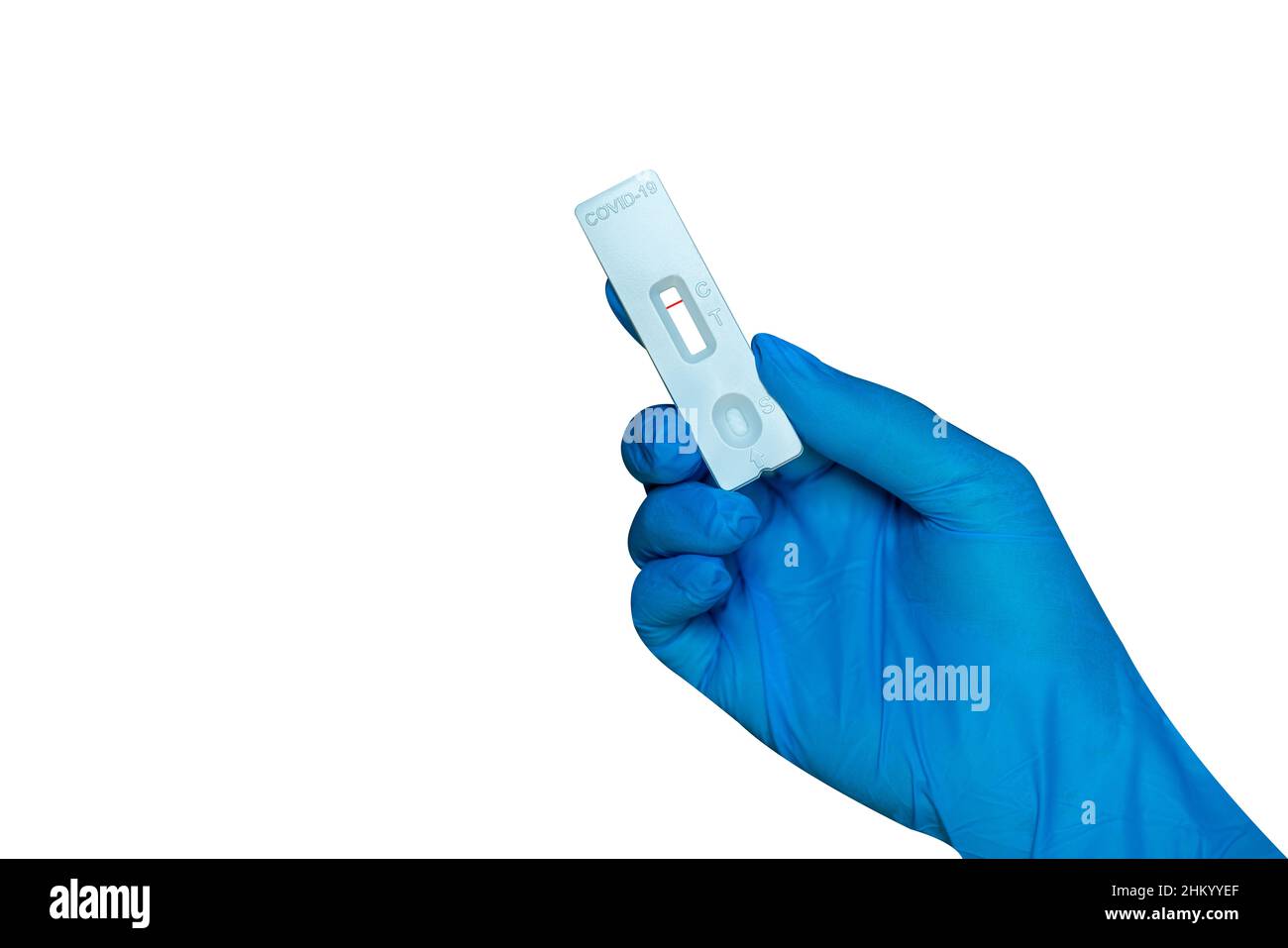 Hand holding Rapid Antigen Test kit (ATK)with Negative result during ...