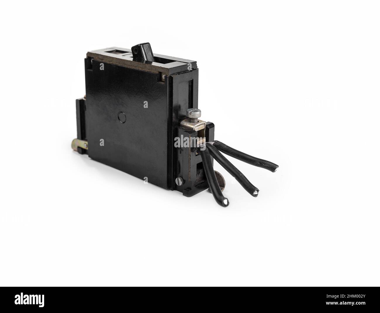 Old retro bakelite electric breaker on a white background Stock Photo ...