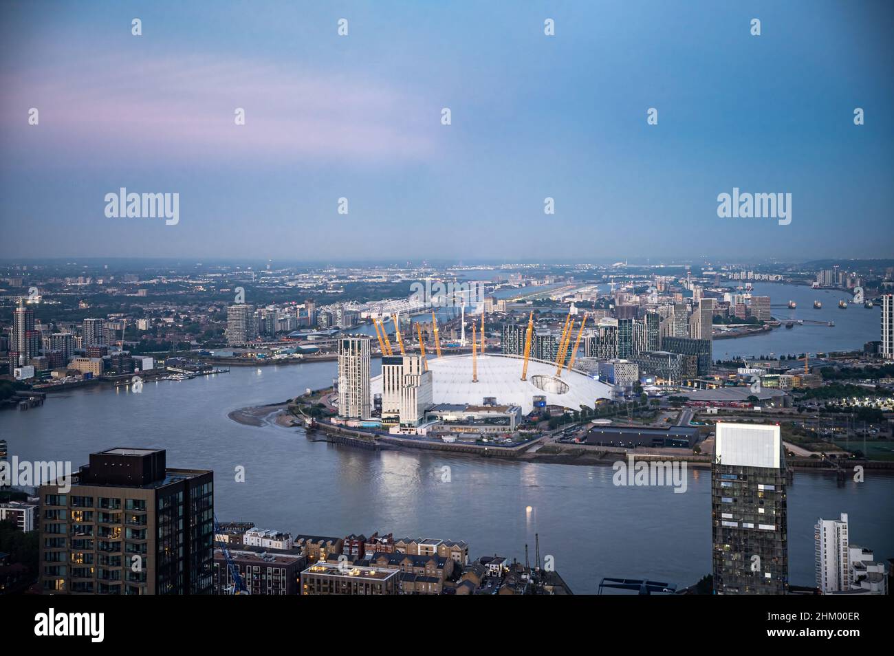 View of the o2 Dome from the Roof Terrace - South Quay Plaza, South ...