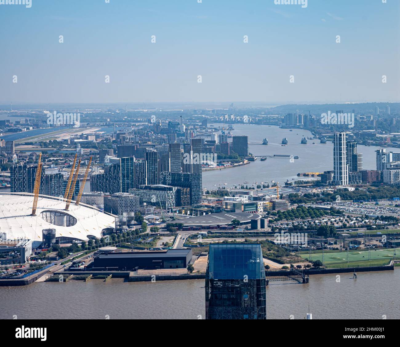 View of the o2 Dome and Thames Barrier from the Roof Terrace - South ...