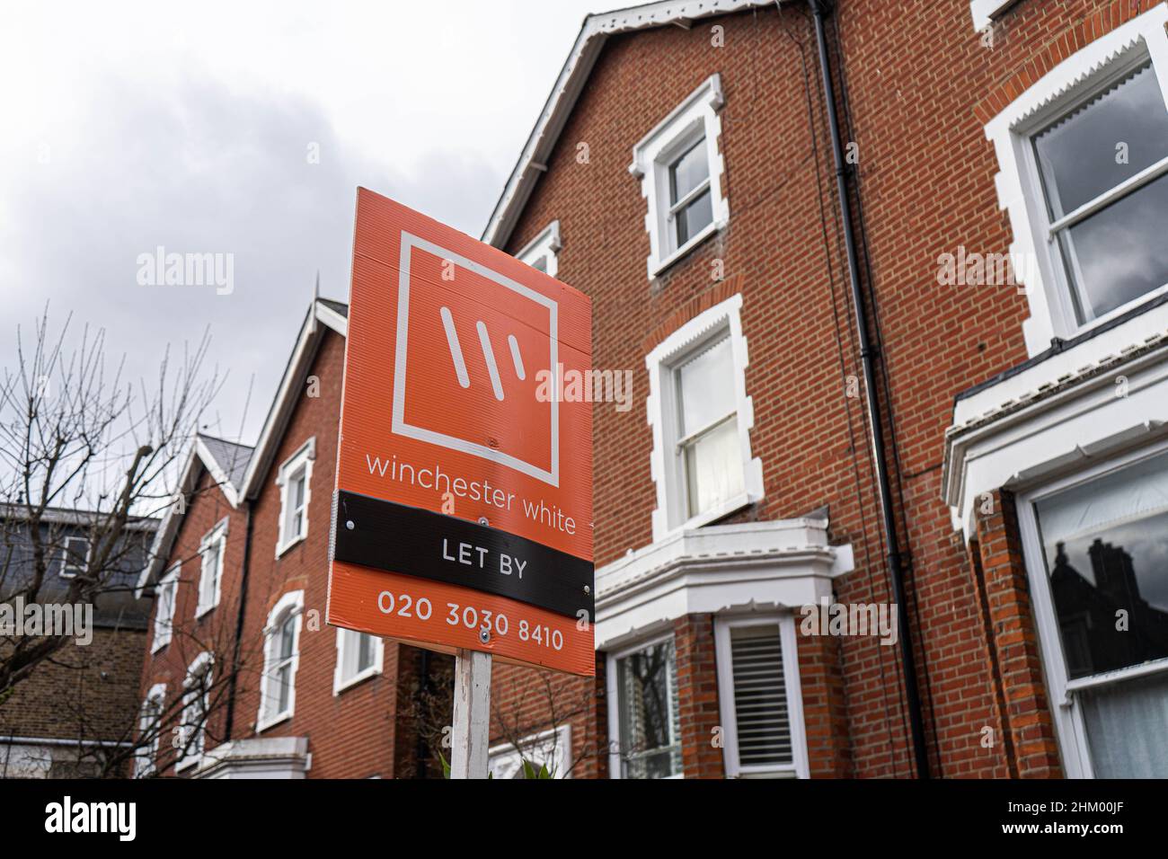 Estate agent sign, London, UK Stock Photo - Alamy